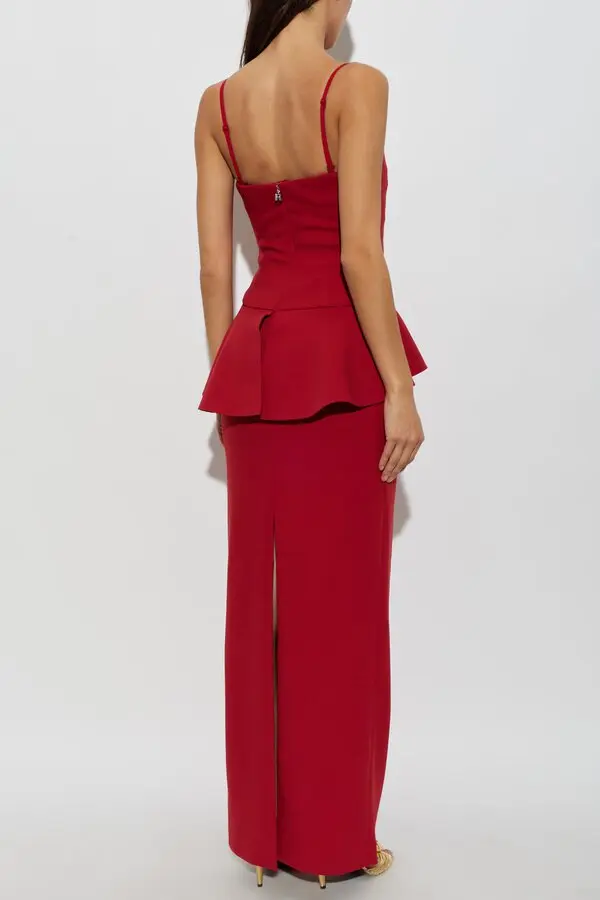 ROTATE BY BIRGER CHRISTENSEN Maxi Dress With Rose Applique And Peplum