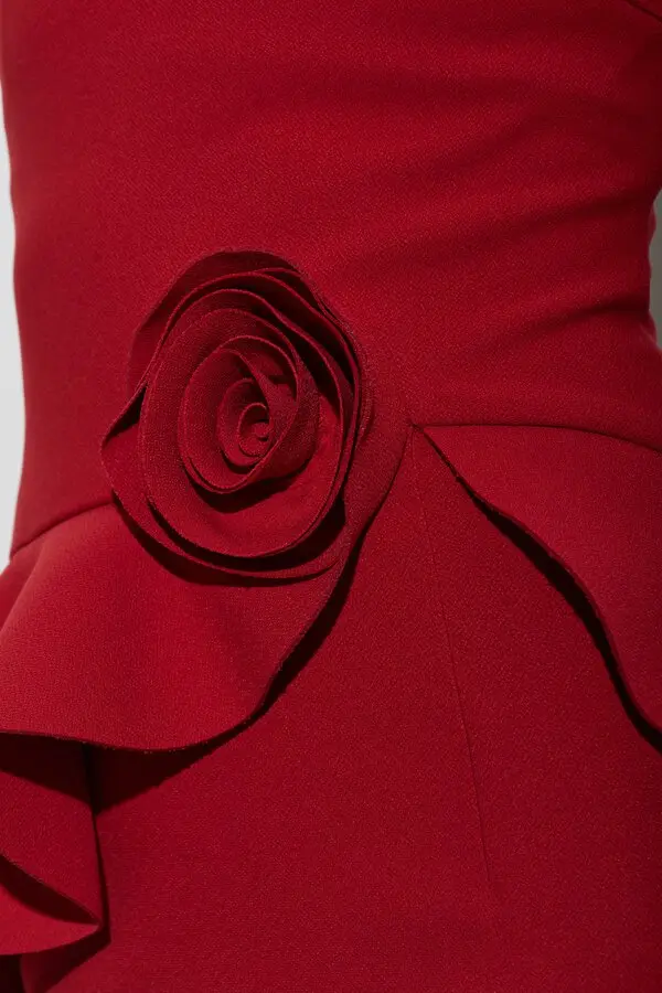 ROTATE BY BIRGER CHRISTENSEN Maxi Dress With Rose Applique And Peplum