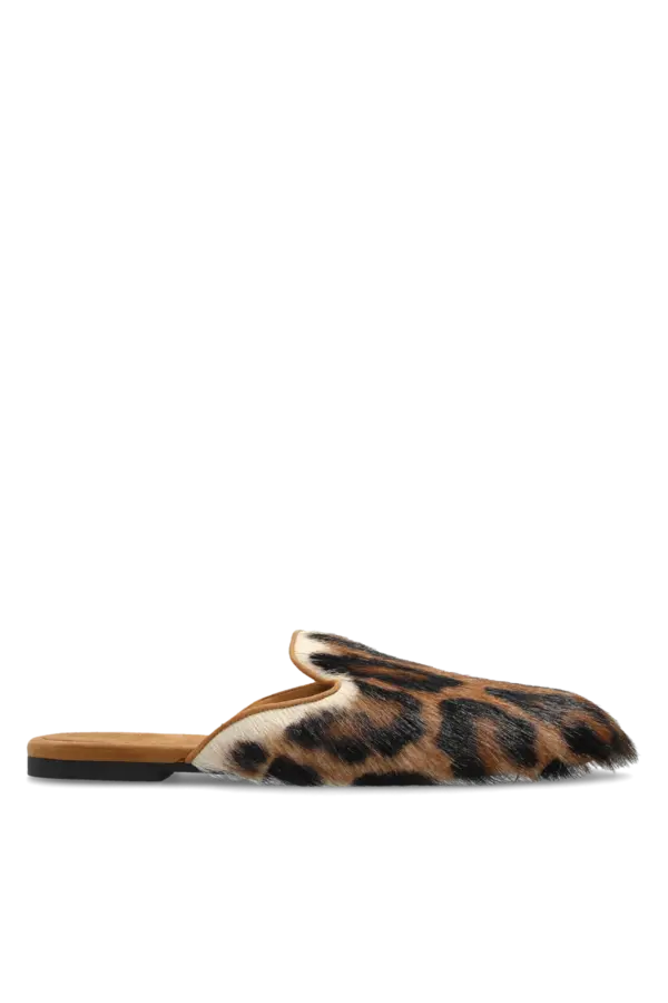 Dolce & Gabbana Leopard-print Faux Fur Slides - Brown