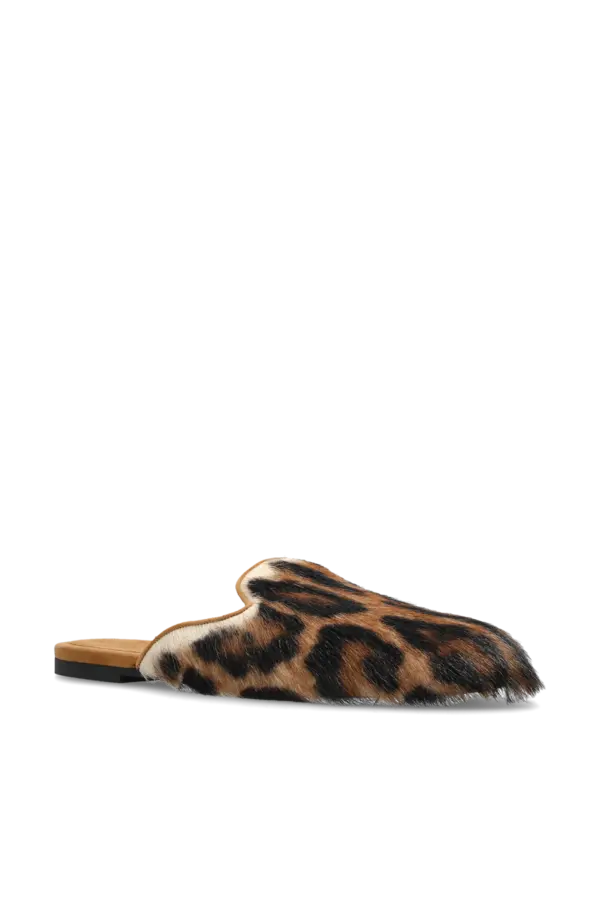 Dolce & Gabbana Leopard-print Faux Fur Slides - Brown