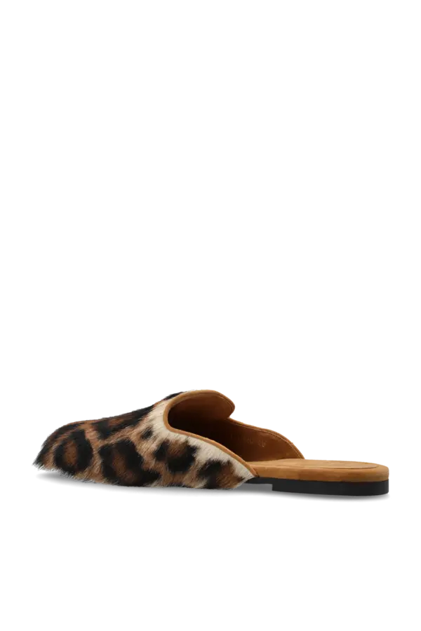 Dolce & Gabbana Leopard-print Faux Fur Slides - Brown