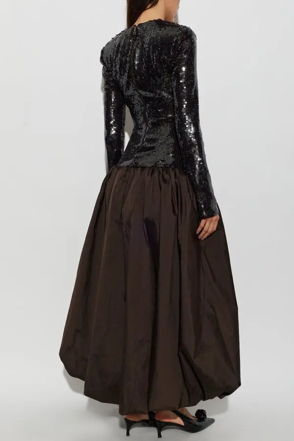 ROTATE BY BIRGER CHRISTENSEN Sequined Bodice With Maxi Skirt