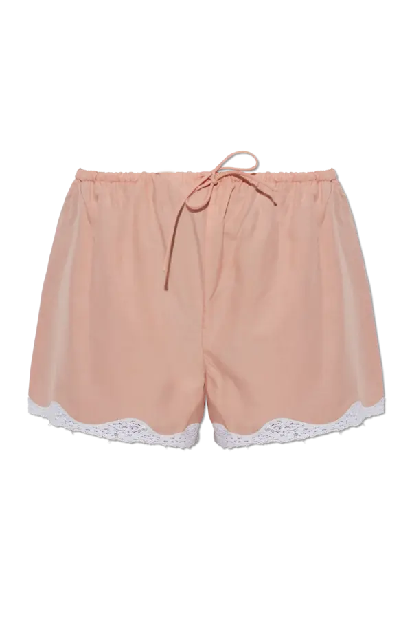 Posse Tabitha Shorts With Scalloped Lace Hem
