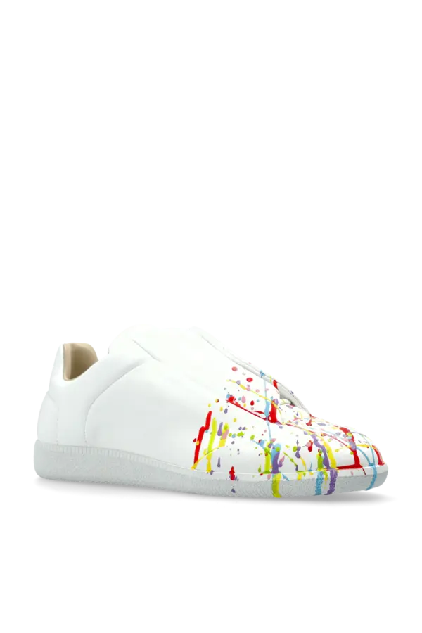 MAISON MARGIELA Leather Sneakers With Paint Splatter Detail