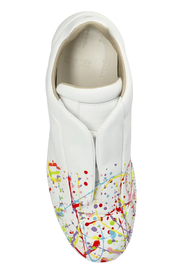 MAISON MARGIELA Leather Sneakers With Paint Splatter Detail