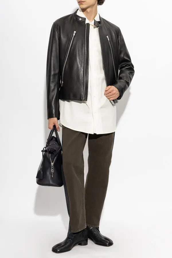 MAISON MARGIELA Leather Zip-up Jacket