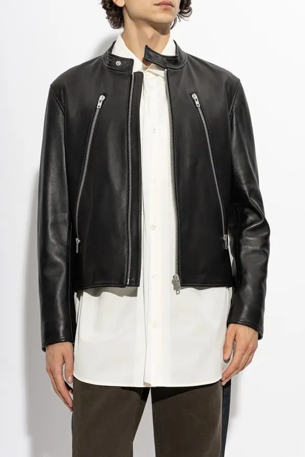 MAISON MARGIELA Leather Zip-up Jacket