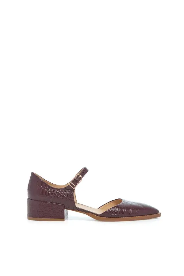 Gabriela Hearst Riley Sandal In Embossed Leather - Bordeaux