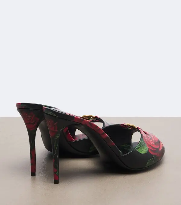 Dolce & Gabbana Dg Floral Leather Mules