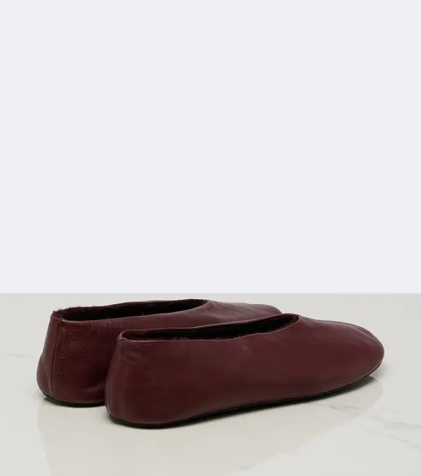 THE ROW Stella Leather Slip-on Shoes