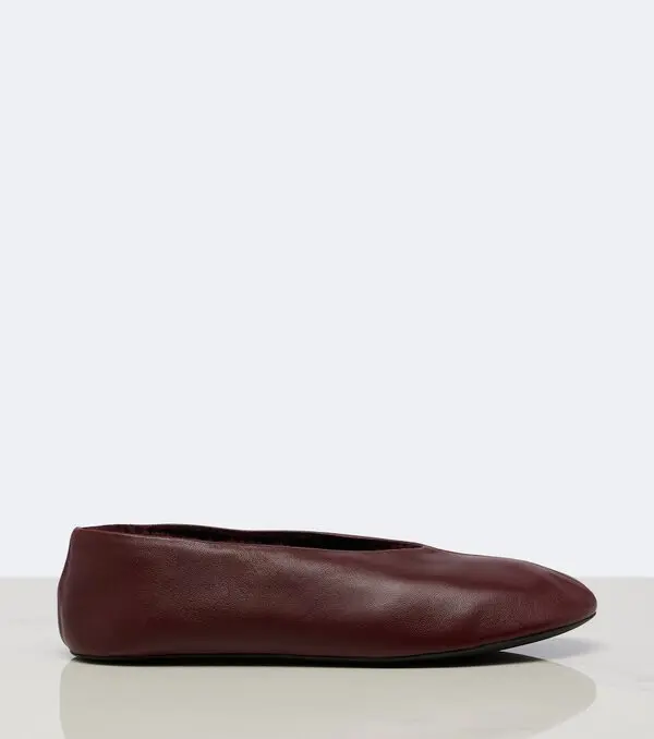 THE ROW Stella Leather Slip-on Shoes