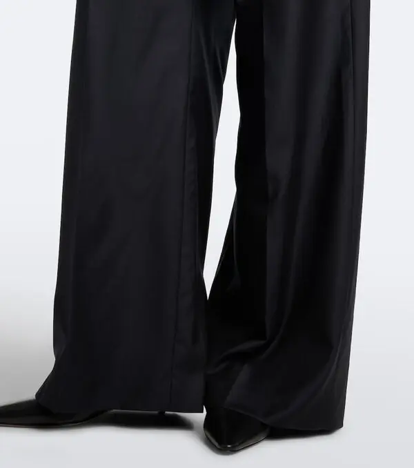 THE ROW Daniela Virgin Wool Wide-leg Pants In Dark Navy