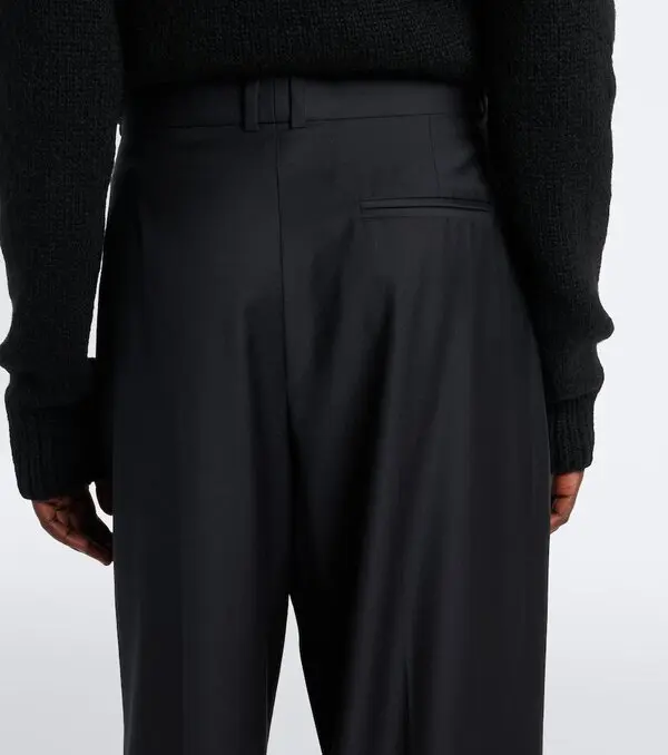 THE ROW Daniela Virgin Wool Wide-leg Pants In Dark Navy