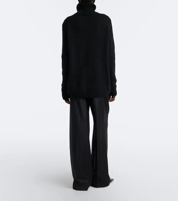 THE ROW Daniela Virgin Wool Wide-leg Pants In Dark Navy