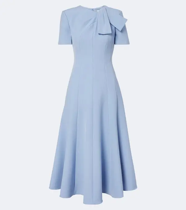 Roland Mouret Bow-detail Crêpe Cocktail Dress - Blue
