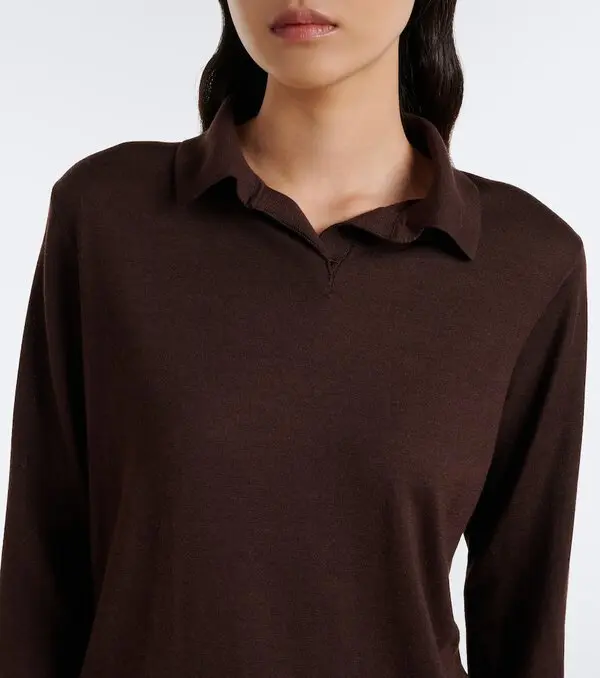 THE ROW Pauli Polo Sweater - Brown