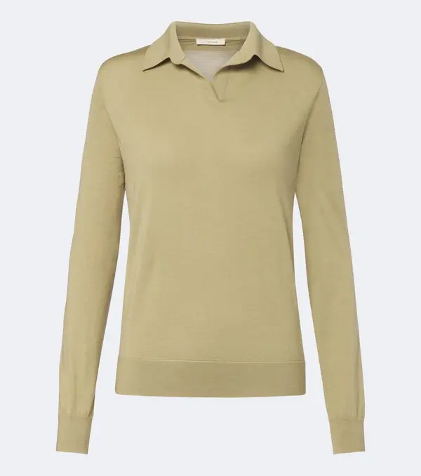 THE ROW Pauli Wool And Silk Polo Sweater