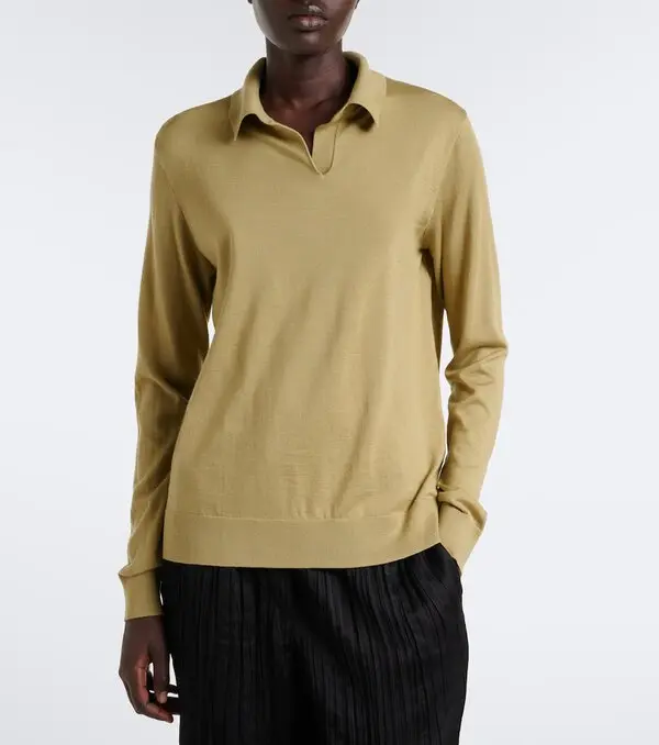THE ROW Pauli Wool And Silk Polo Sweater