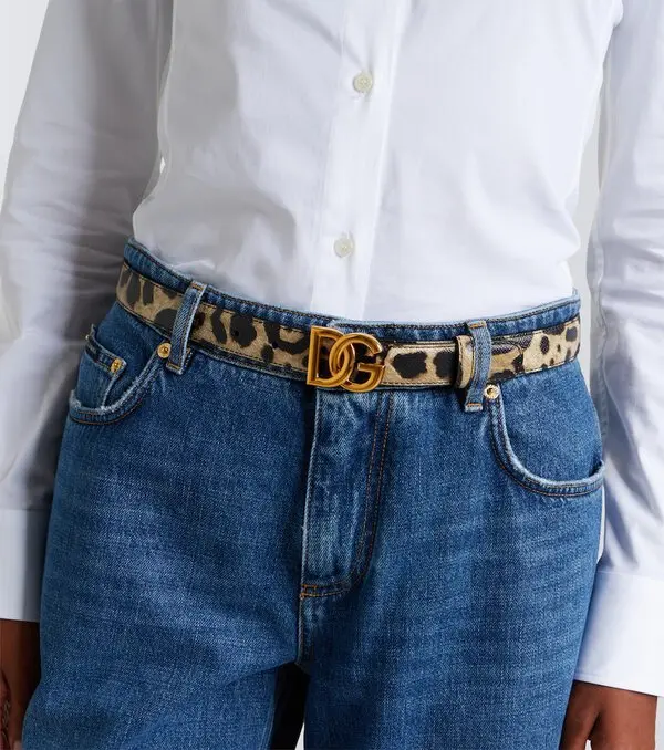 Dolce & Gabbana Leopard-print Leather Belt