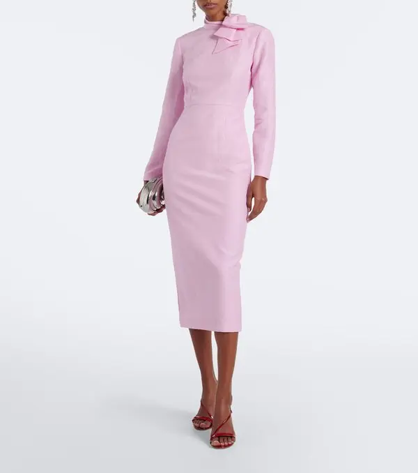 Roland Mouret Bow-detail Jacquard Cocktail Dress