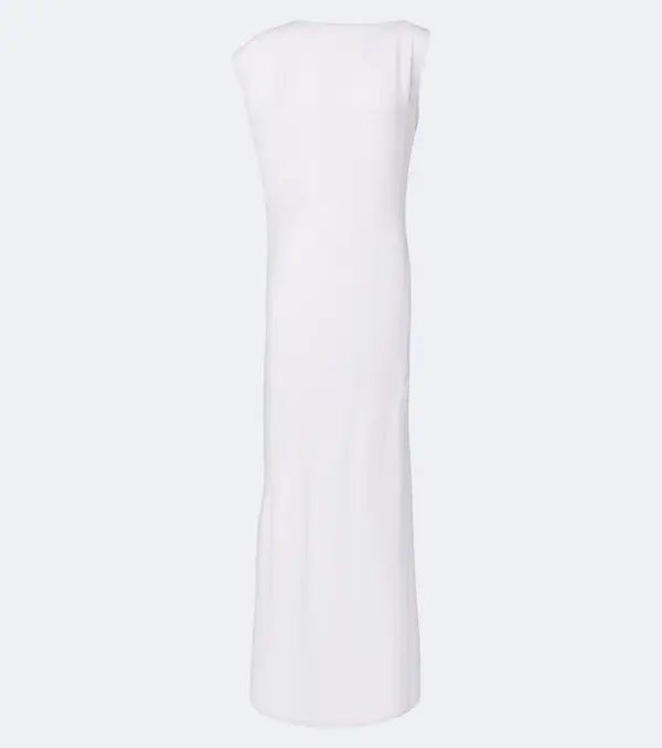 Jacquemus Drapée Jersey Maxi Dress - White