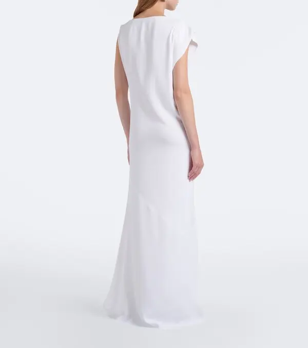 Jacquemus Drapée Jersey Maxi Dress - White