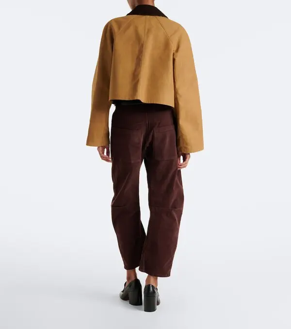 NILI LOTAN Shon" Cotton-blend Corduroy Barrel-leg Pants - Brown