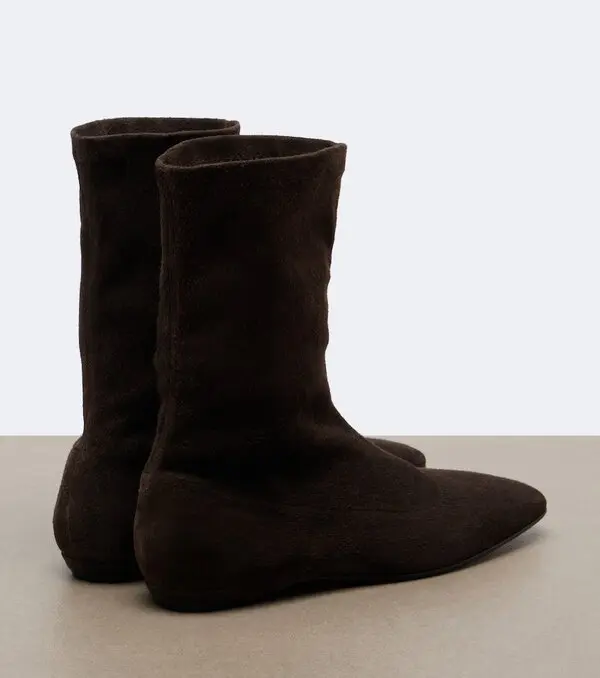 THE ROW Cindy Suede Ankle Boots