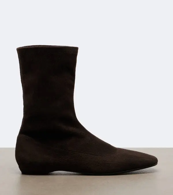 THE ROW Cindy Suede Ankle Boots