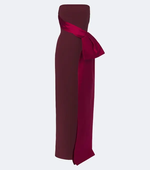 Roland Mouret Draped Crêpe Bustier Gown