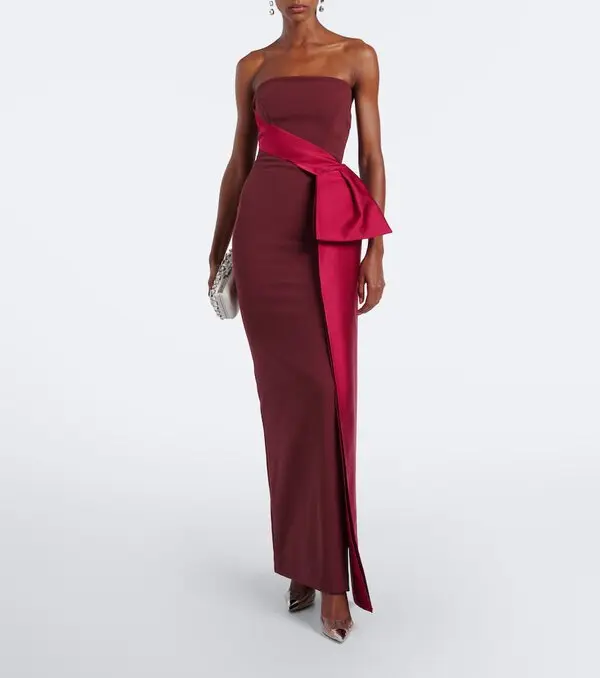 Roland Mouret Draped Crêpe Bustier Gown