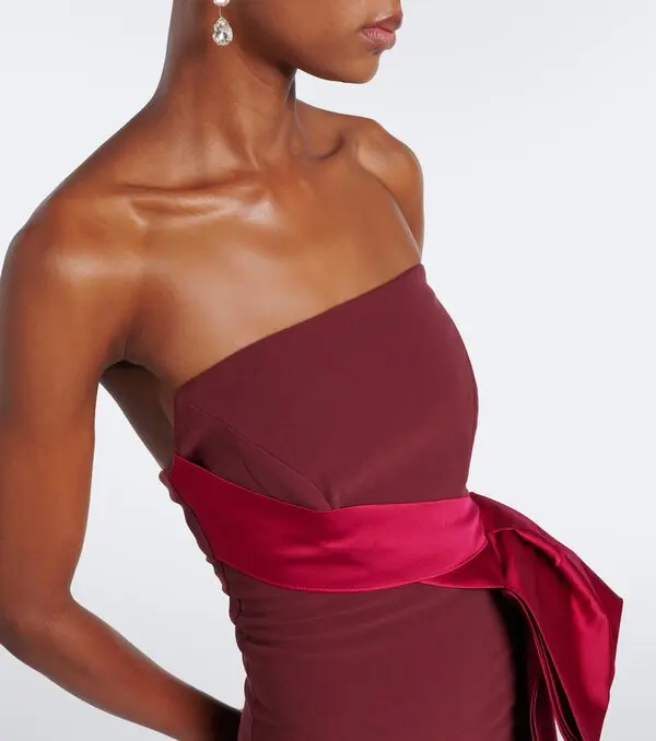 Roland Mouret Draped Crêpe Bustier Gown
