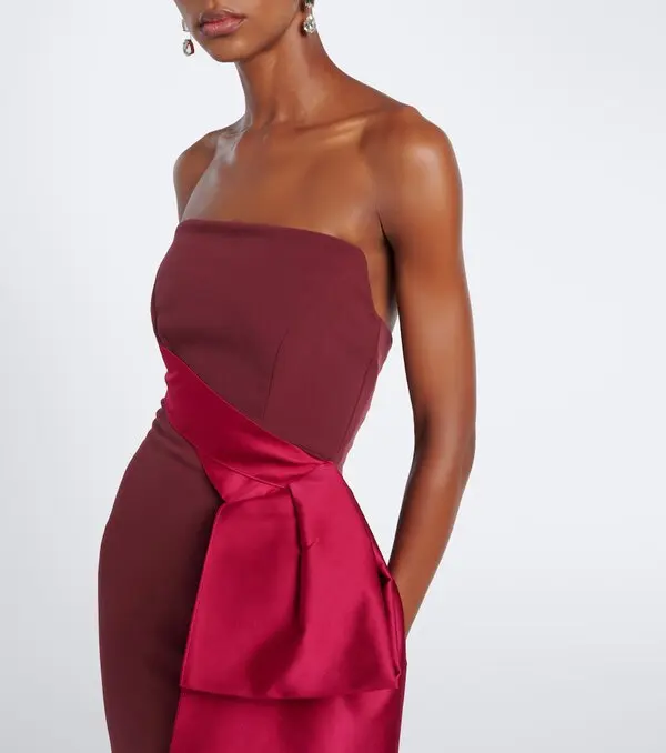 Roland Mouret Draped Crêpe Bustier Gown