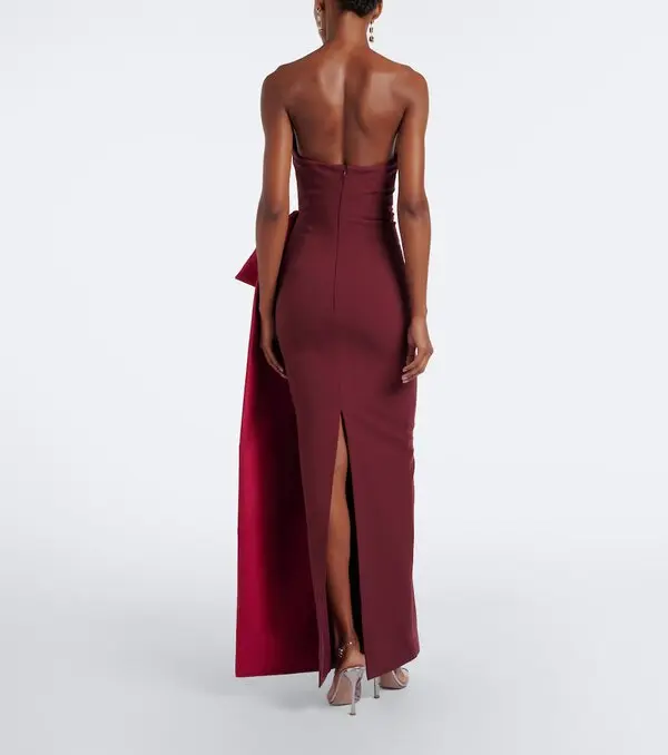Roland Mouret Draped Crêpe Bustier Gown