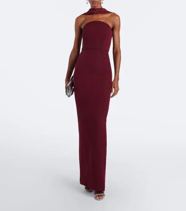 Roland Mouret Scarf-detail Bustier Gown