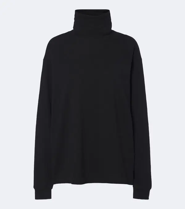 THE ROW Kelta Cotton Turtleneck Sweater - Black