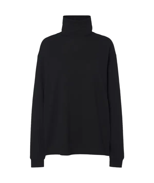 THE ROW Kelta Cotton Turtleneck Sweater - Black