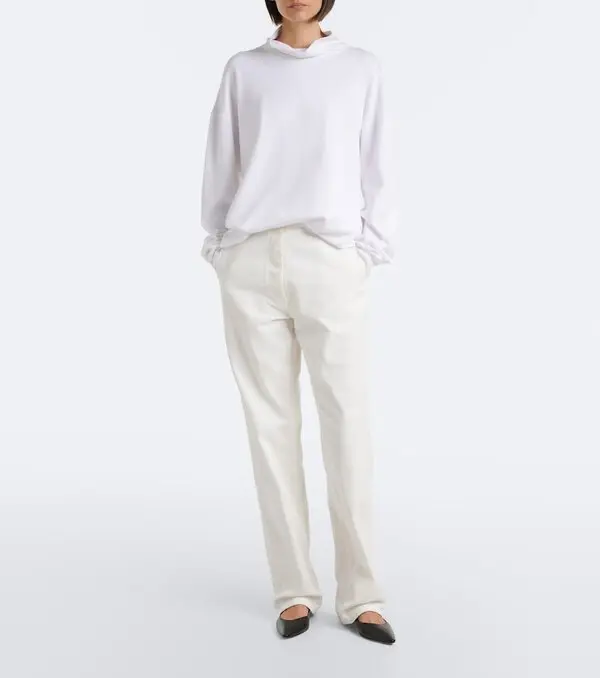 THE ROW Kelta Cotton Turtleneck Sweater - White