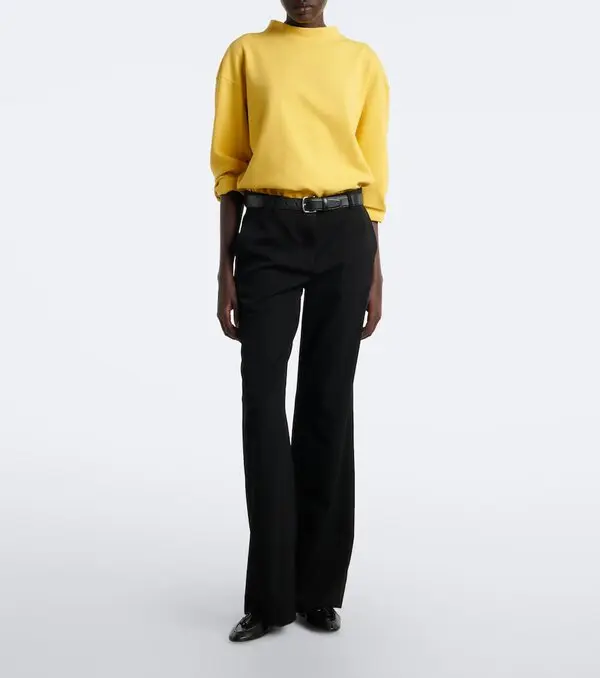 THE ROW Kate Cotton-blend Jersey Mockneck Sweatshirt