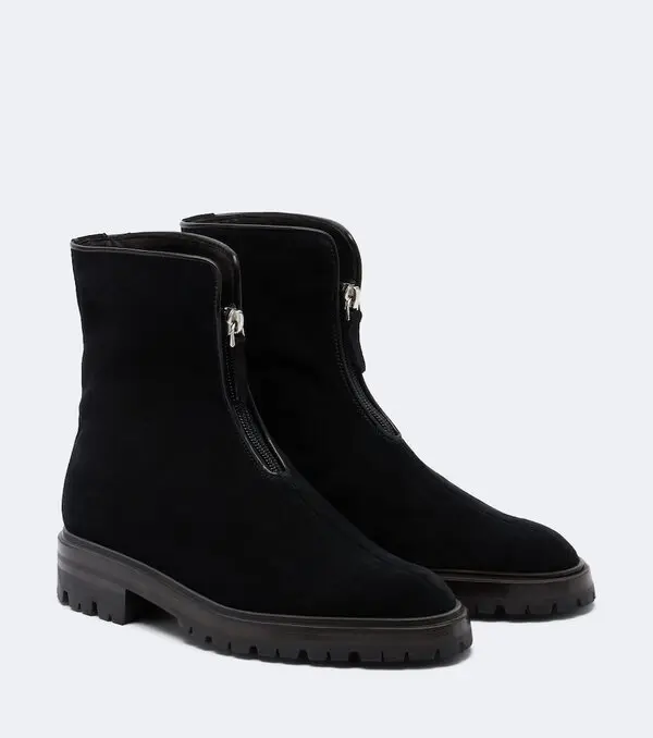 THE ROW Hike Suede Ankle Boots - Black