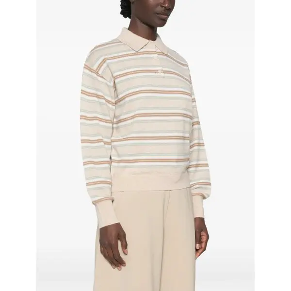 Guest In Residence Striped Cashmere Polo Sweater - Cream