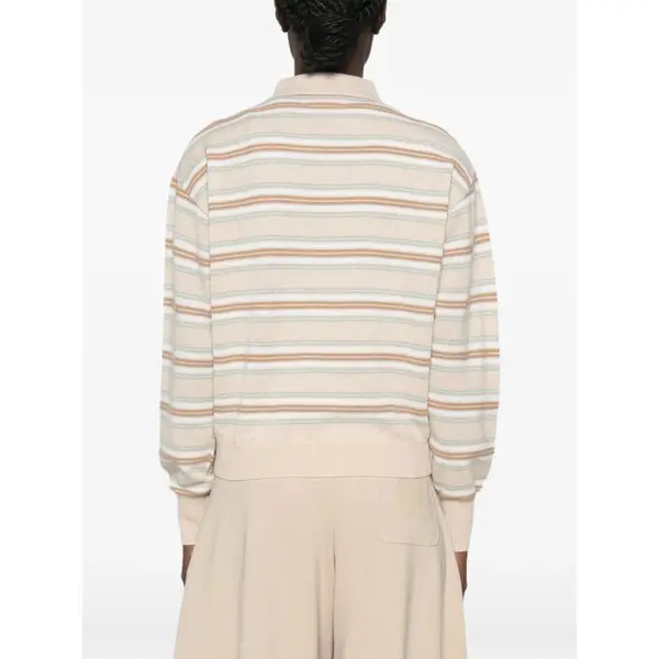 Guest In Residence Striped Cashmere Polo Sweater - Cream