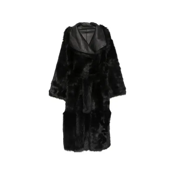 YVES SALOMON Coats Faux Fur Coats - Black