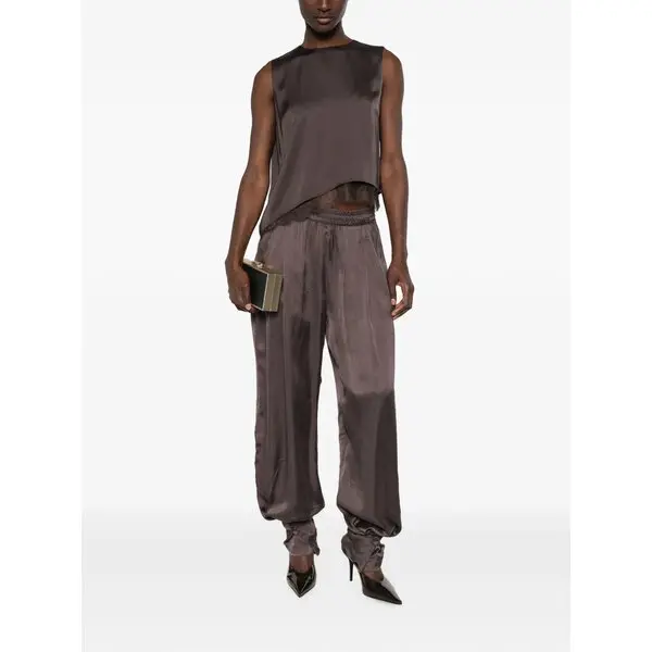 Andamane Track Pants With Buttoned Cuffs - Brown