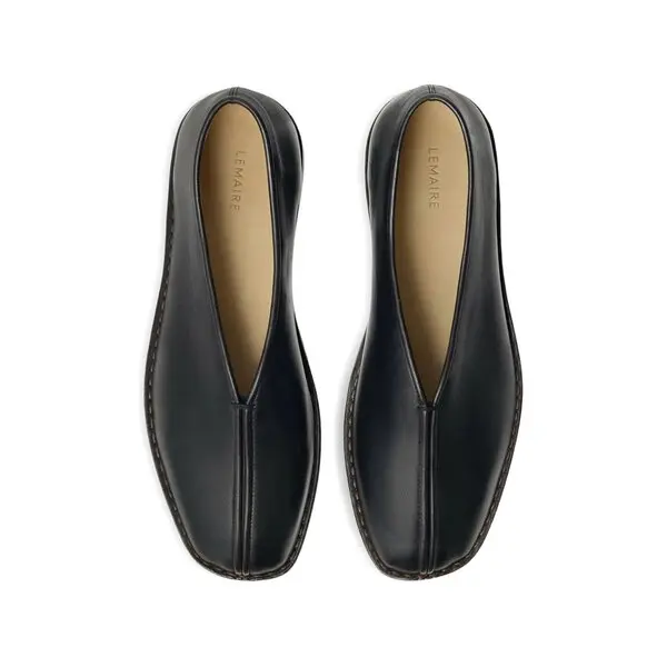 LEMAIRE Slip-on Loafers In Shiny Nappa Lamb Leather - Black