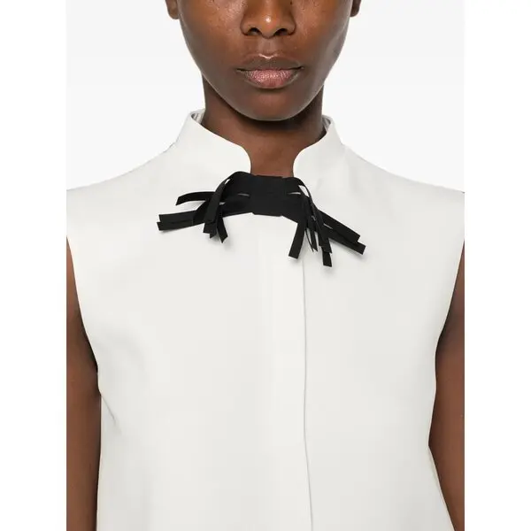 Giorgio Armani Sleeveless Top With Bow Detail - Cream