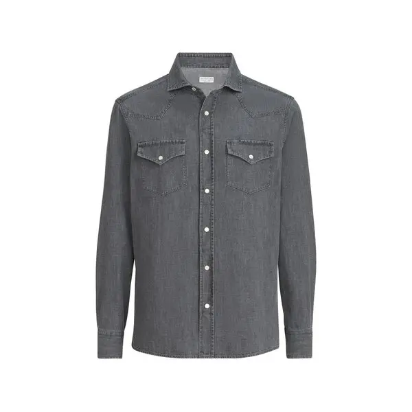 Brunello Cucinelli Grey Shirts - Gray