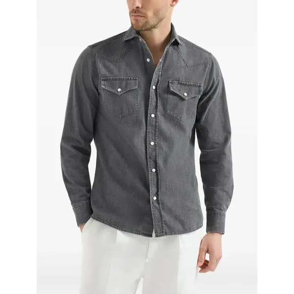 Brunello Cucinelli Grey Shirts - Gray