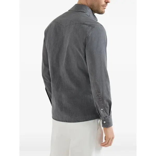 Brunello Cucinelli Grey Shirts - Gray