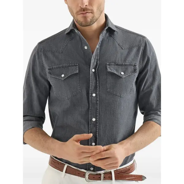 Brunello Cucinelli Grey Shirts - Gray